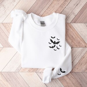 Embroidered Bats Sweatshirt, Halloween Sweatshirt, Frickin Bats, Spooky ...