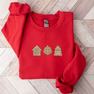 Gingerbread Embroidered Sweatshirt, Gingerbread Cookies Crewneck ...