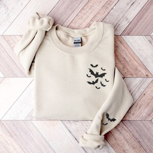 Embroidered Bats Sweatshirt, Halloween Sweatshirt, Frickin Bats, Spooky ...