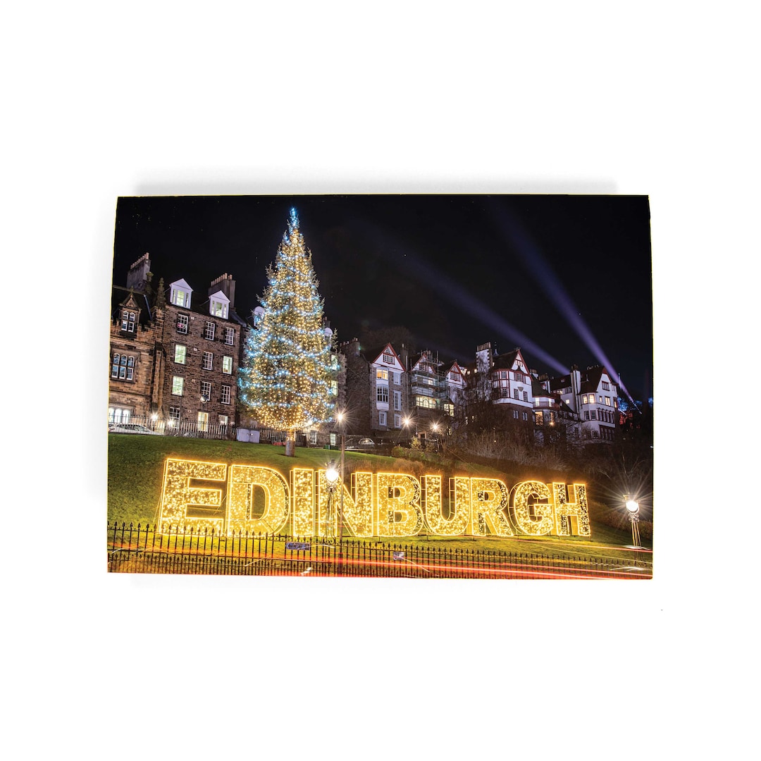 Edinburgh Christmas Card, Edinburgh the Mound Christmas Tree Card ...