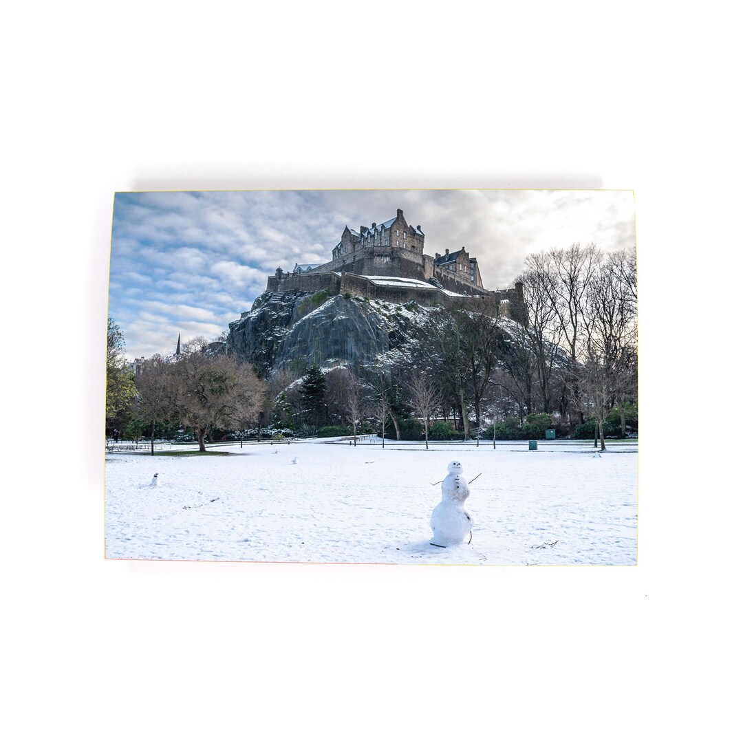 Edinburgh Castle Snowman Card - Etsy
