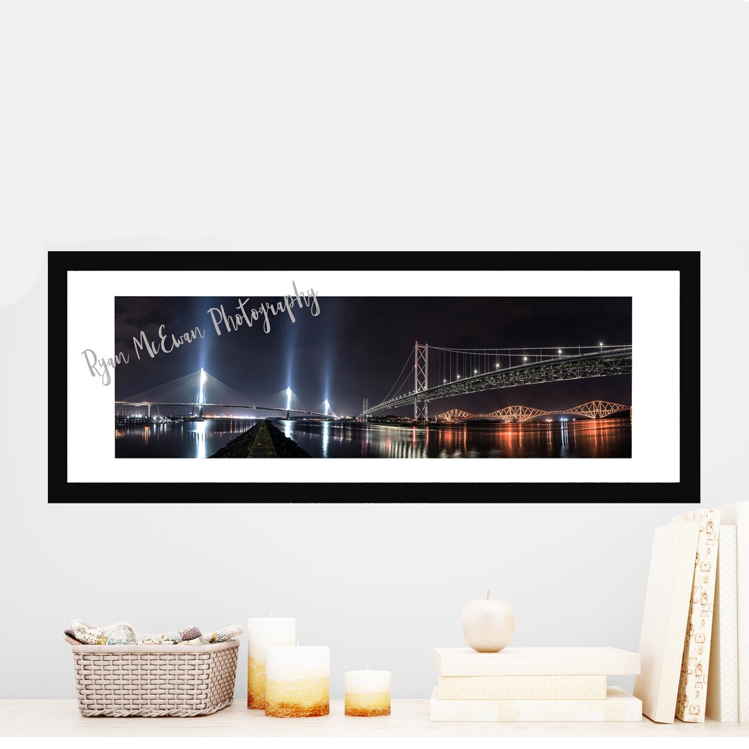 Three Bridges Panoramic Print, Forth Bridges Print, Queensferry ...