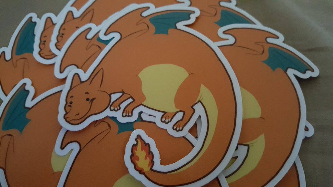 Toony Fat Charizard Sticker - Etsy