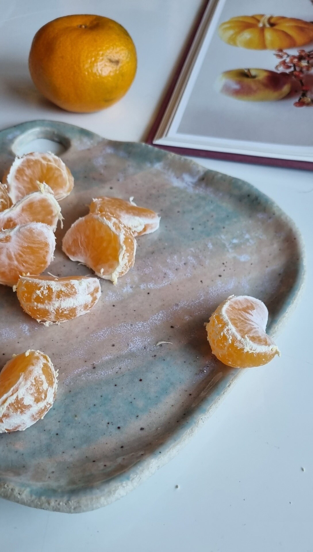 Handmade Cheese Board in White, Unique Ceramic Food Serving Platter ...