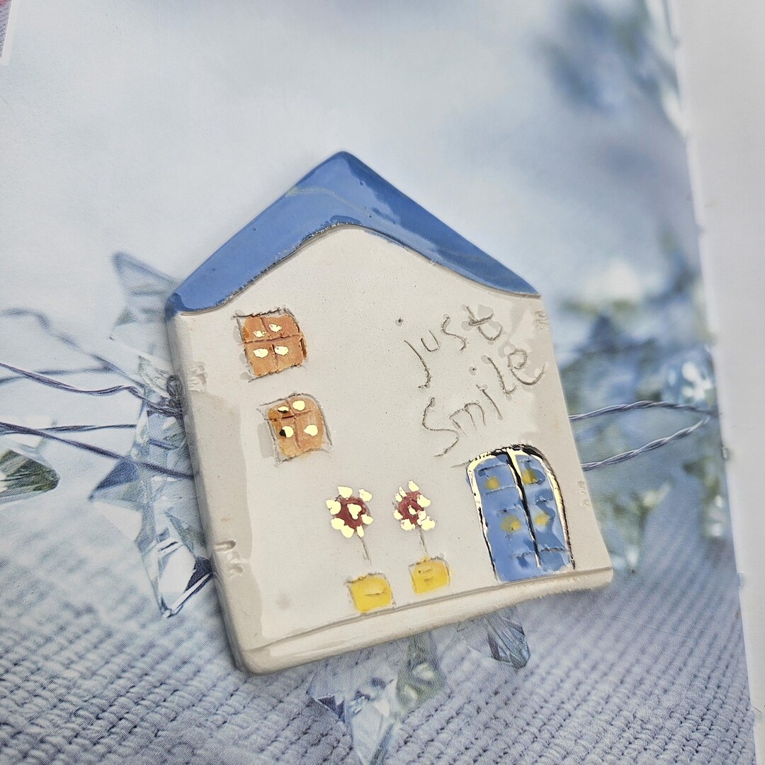 Fridge Magnets With Golden Details With Script JUST SMILE, House ...