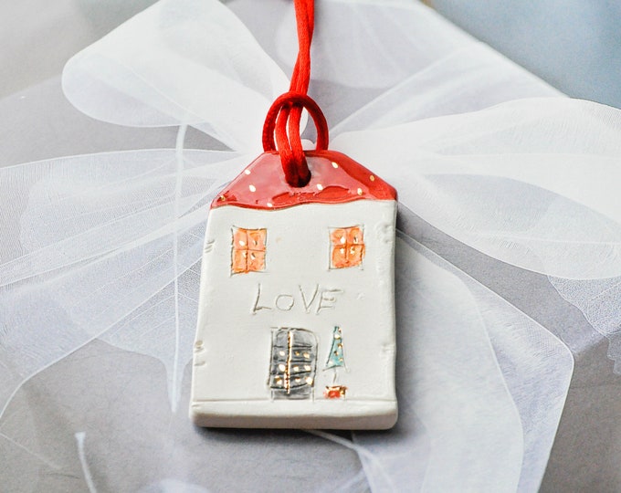 Cute Ceramic Ornament Decoration, Clay Tags, Gift Wrap Tag, Glossy ...