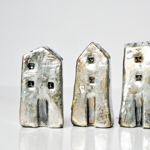 Set of 3 Raku Fired Ceramic Houses | Handmade Sculptural Home Decor ...