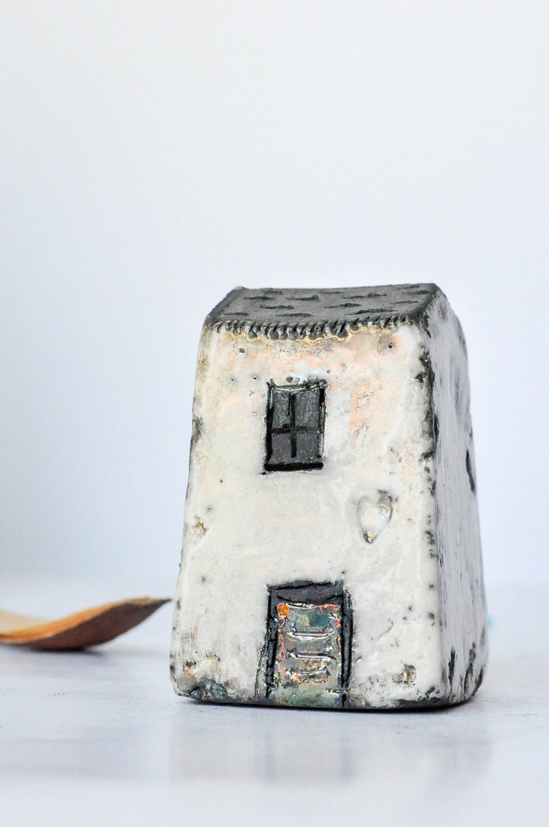 White Raku fired Ceramic house made in Croatia handmade | Etsy