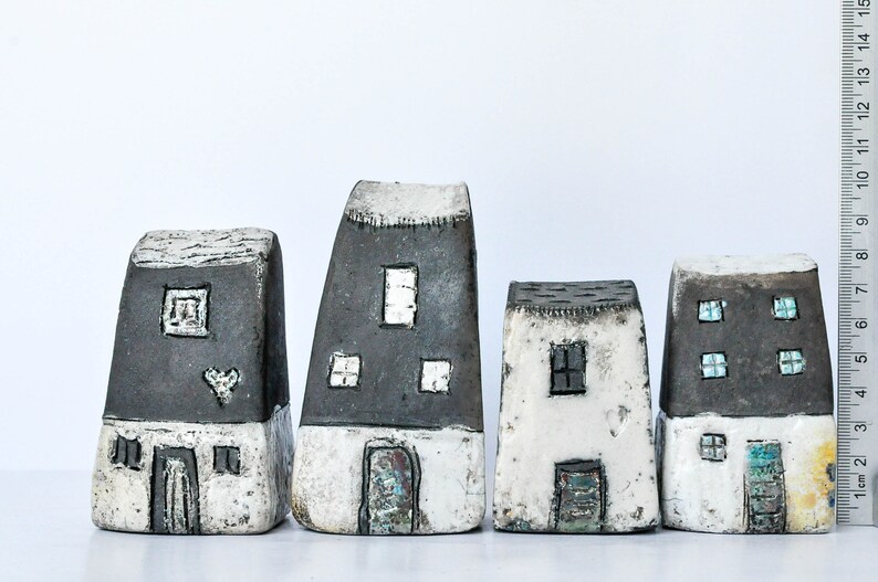 White Raku fired Ceramic house made in Croatia handmade | Etsy