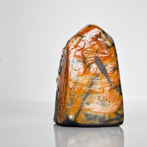 Raku Fired Ceramic House in Orange Glaze, Hand Sculpted Unique Ceramic ...