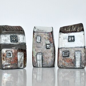 Handmade Raku Ceramic Village: Set of 3 Fired Houses - Etsy