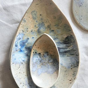 Unique Ceramic Serving Plates Set of 2 Irregular Shape Bowls Studio ...