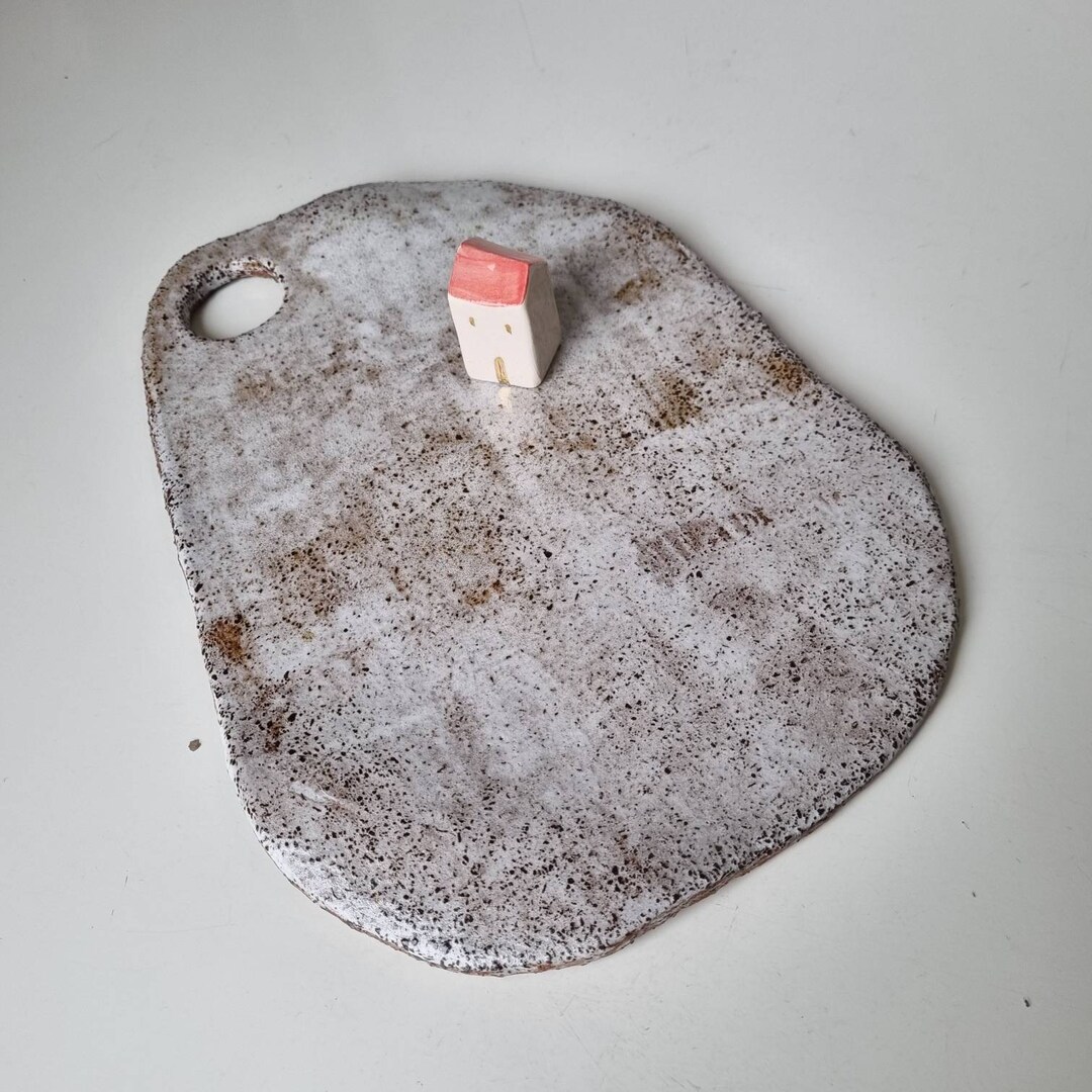 Handmade Cheese Board in White Unique Ceramic Food Serving - Etsy