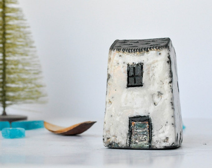 White Raku Fired Ceramic House Made in Croatia Handmade - Etsy
