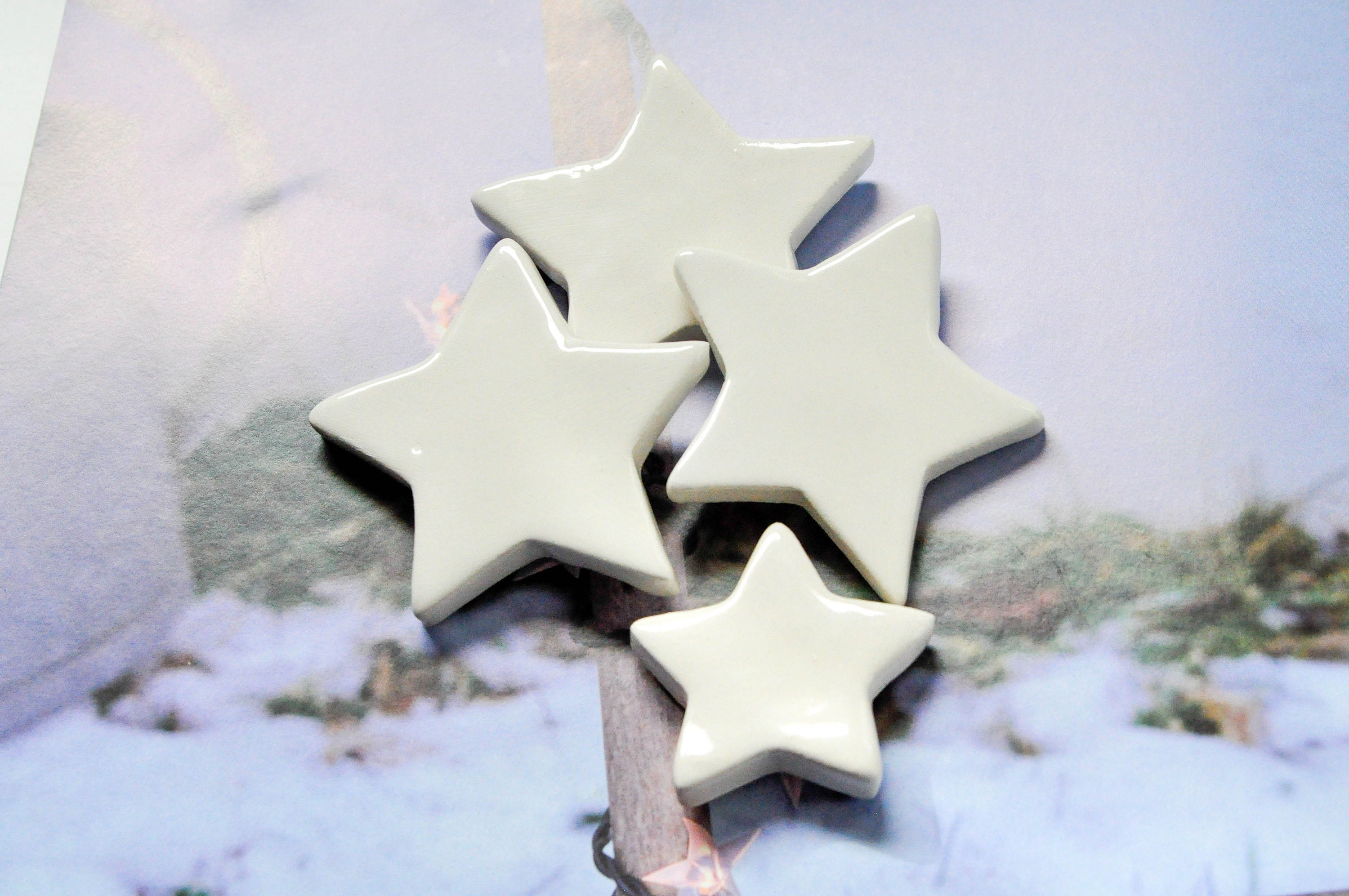 Star Ceramic Magnets Set of 4 Glossy Glazed Stars Fridge | Etsy