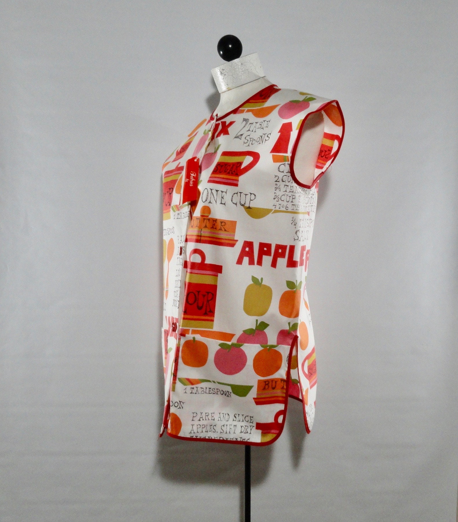 MCM Cotton Kitchen Smock Small Vintage 50s 60s Fabrics M - Etsy