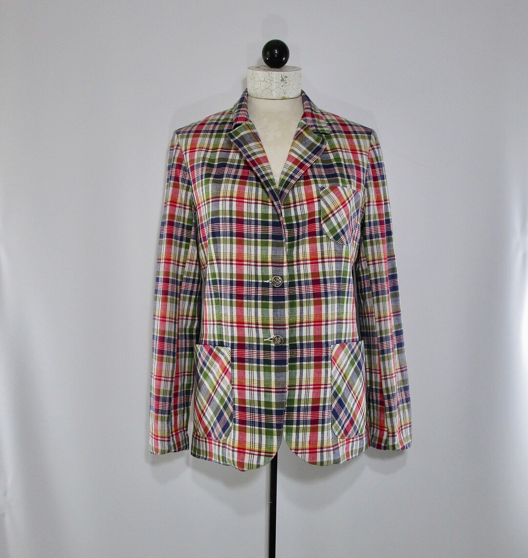 Vintage 1970s Preppy Plaid Jacket 70s BT Juniors Madras - Etsy
