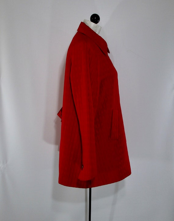 80s Red Designer Coat M, Vintage 1980s George Simonto… - Gem