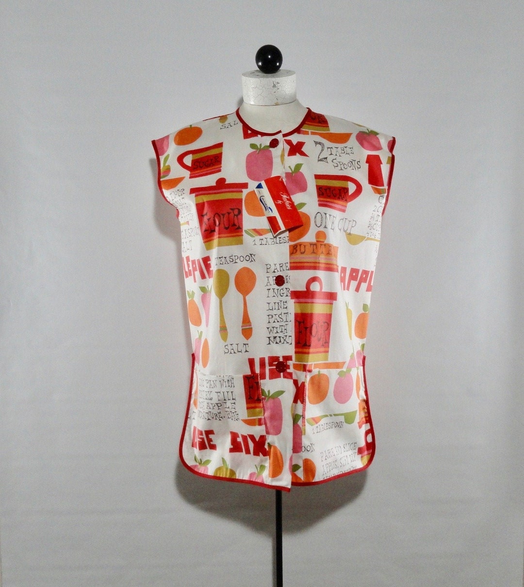 MCM Cotton Kitchen Smock Small Vintage 50s 60s Fabrics M - Etsy