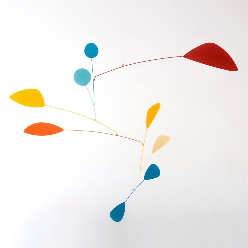 Large Size Mid-century Modern Mobile, Hanging Mobile Sculpture in Multi ...