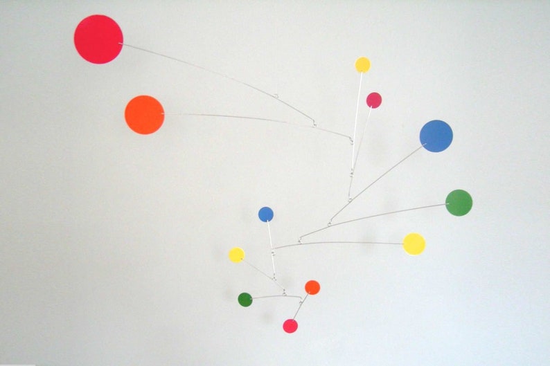 Rainbow Mobile, Hanging Mobile Sculpture, Large Mid-century Modern Art ...