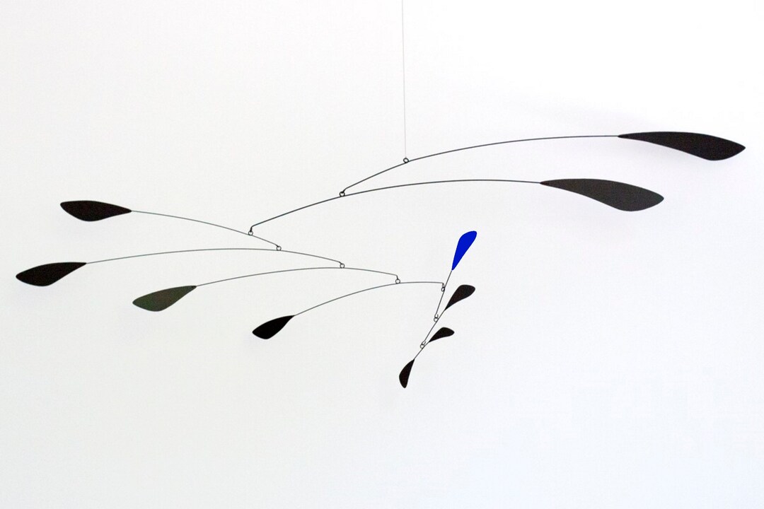 Raven Mobile, Hanging Mobile, Mid-century Modern Sculpture Large Black ...