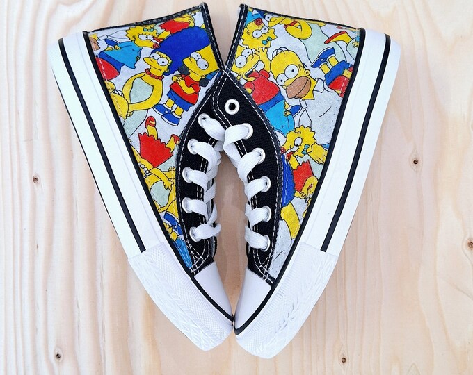 Custom Simpsons Theme Trainers Shoes High Top Sneakers - Etsy