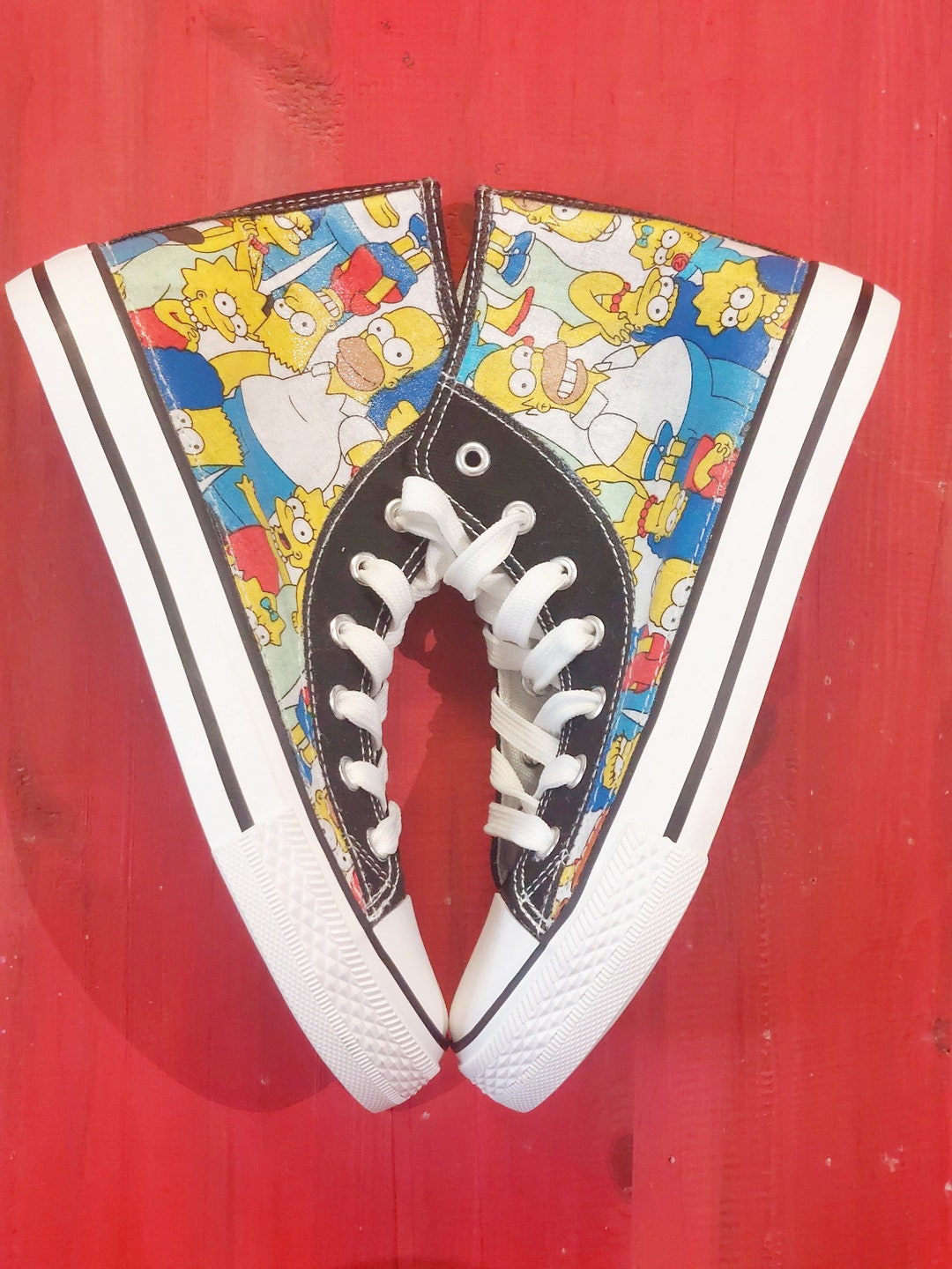 Custom Simpsons Theme Trainers Shoes High Top Sneakers - Etsy UK
