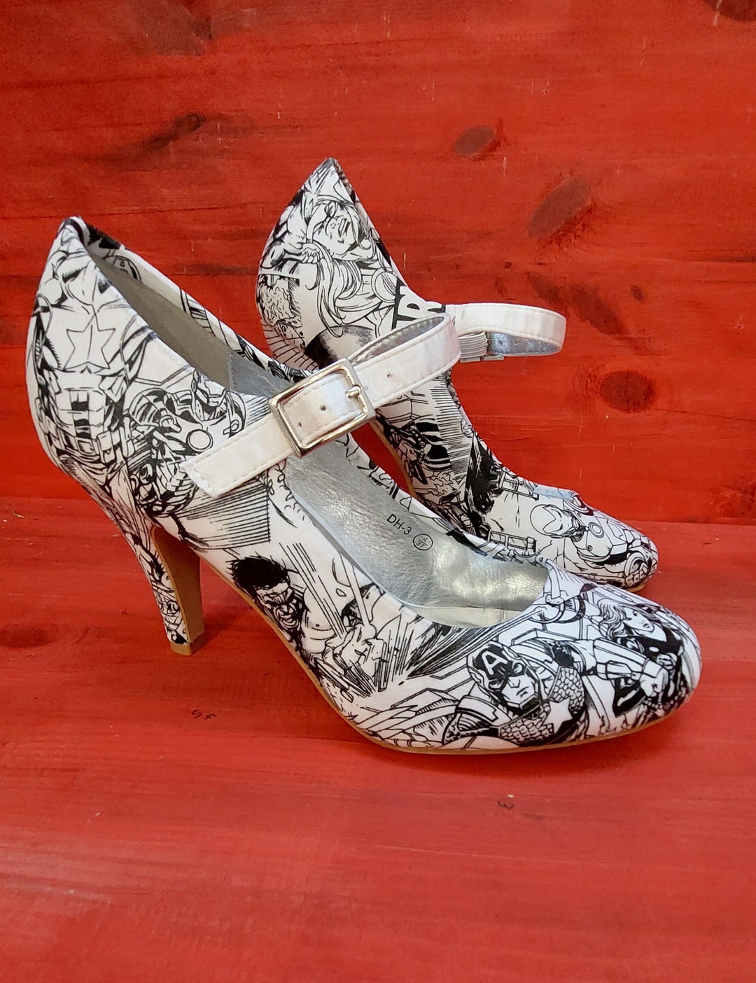Hand Customised/custom Wedding Prom High Heeled Court Shoes With Strap ...