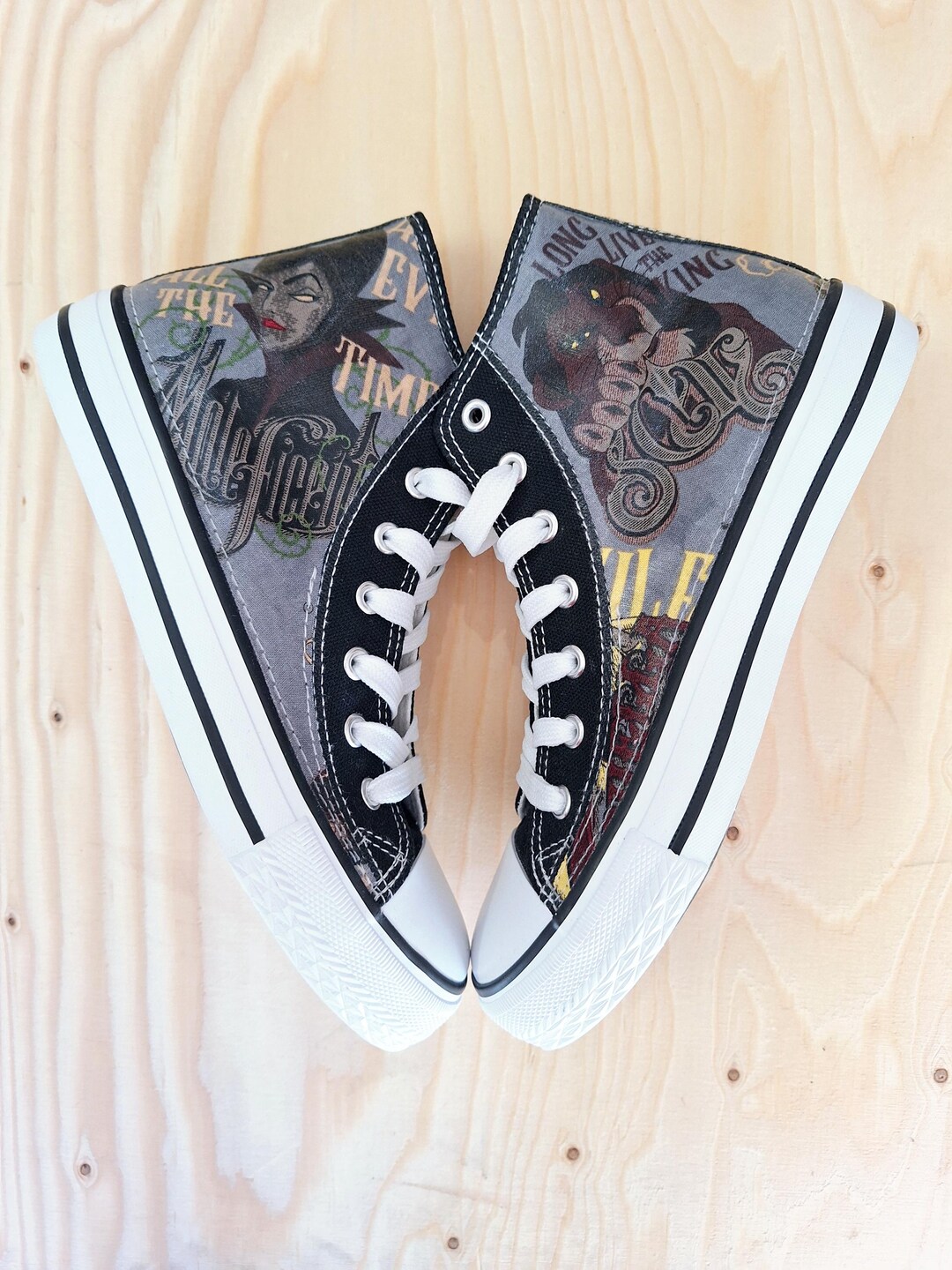 Hand Customised/custom Disney Baddies Villains Theme Hand Made Trainers ...
