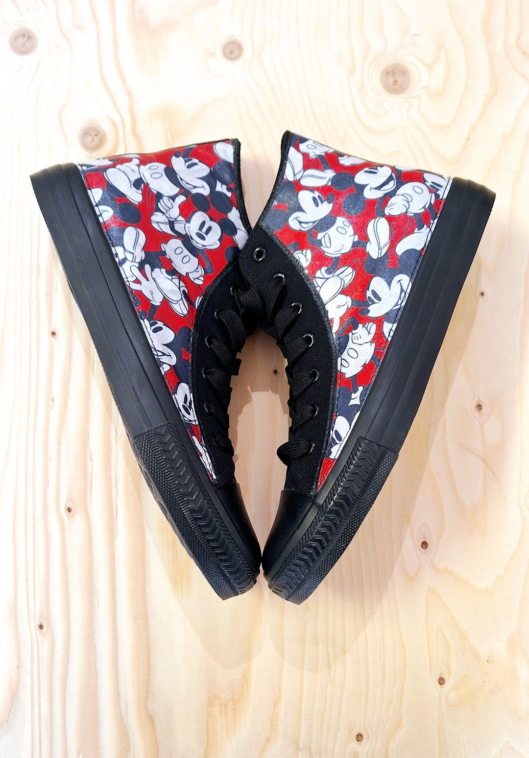 Hand Customised/custom Disney Mickey Mouse Theme Trainers Shoes High ...