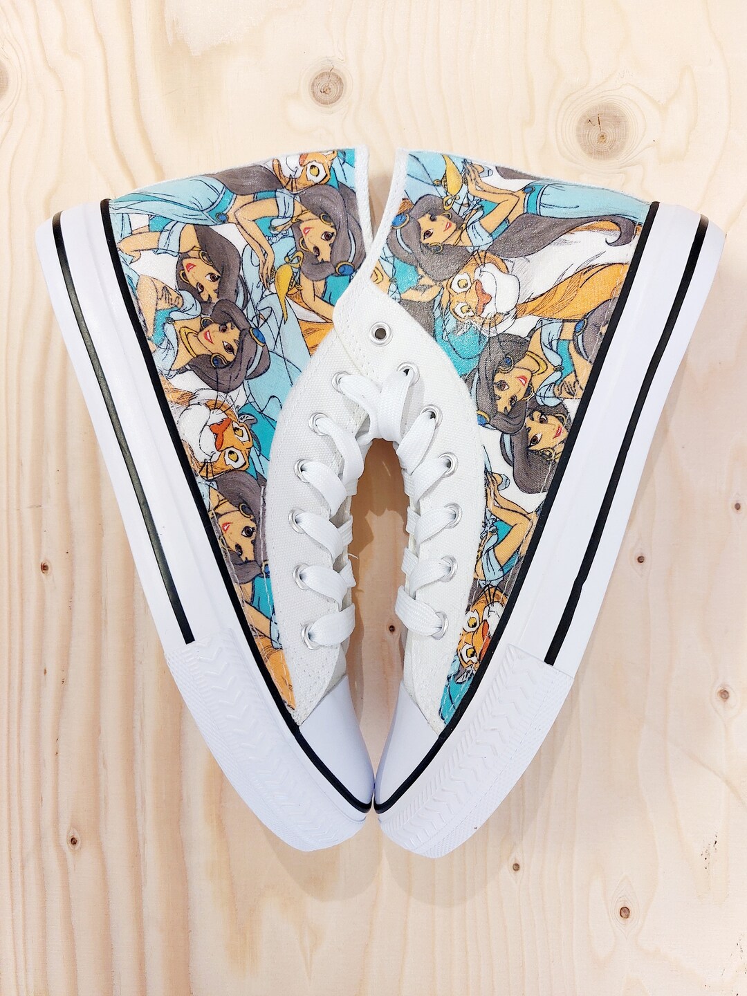 Hand Customised/custom Disney Princess Jasmine and Raja Theme Trainers ...