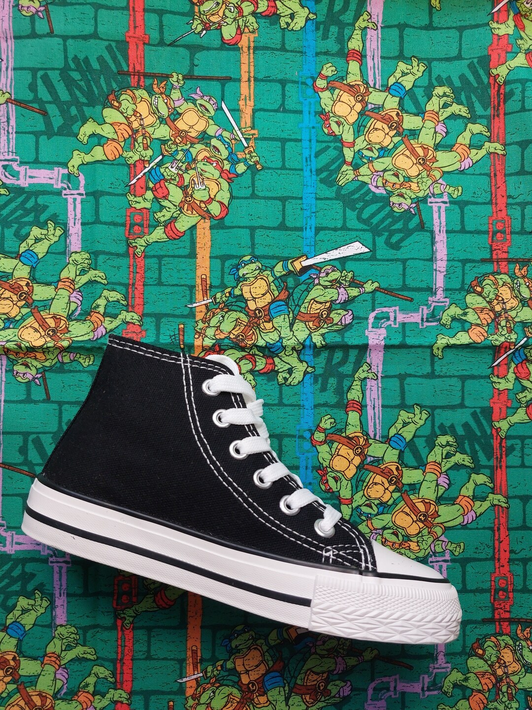 Hand Customised/custom Teenage Mutant Hero Turtles Theme Trainers Shoes ...