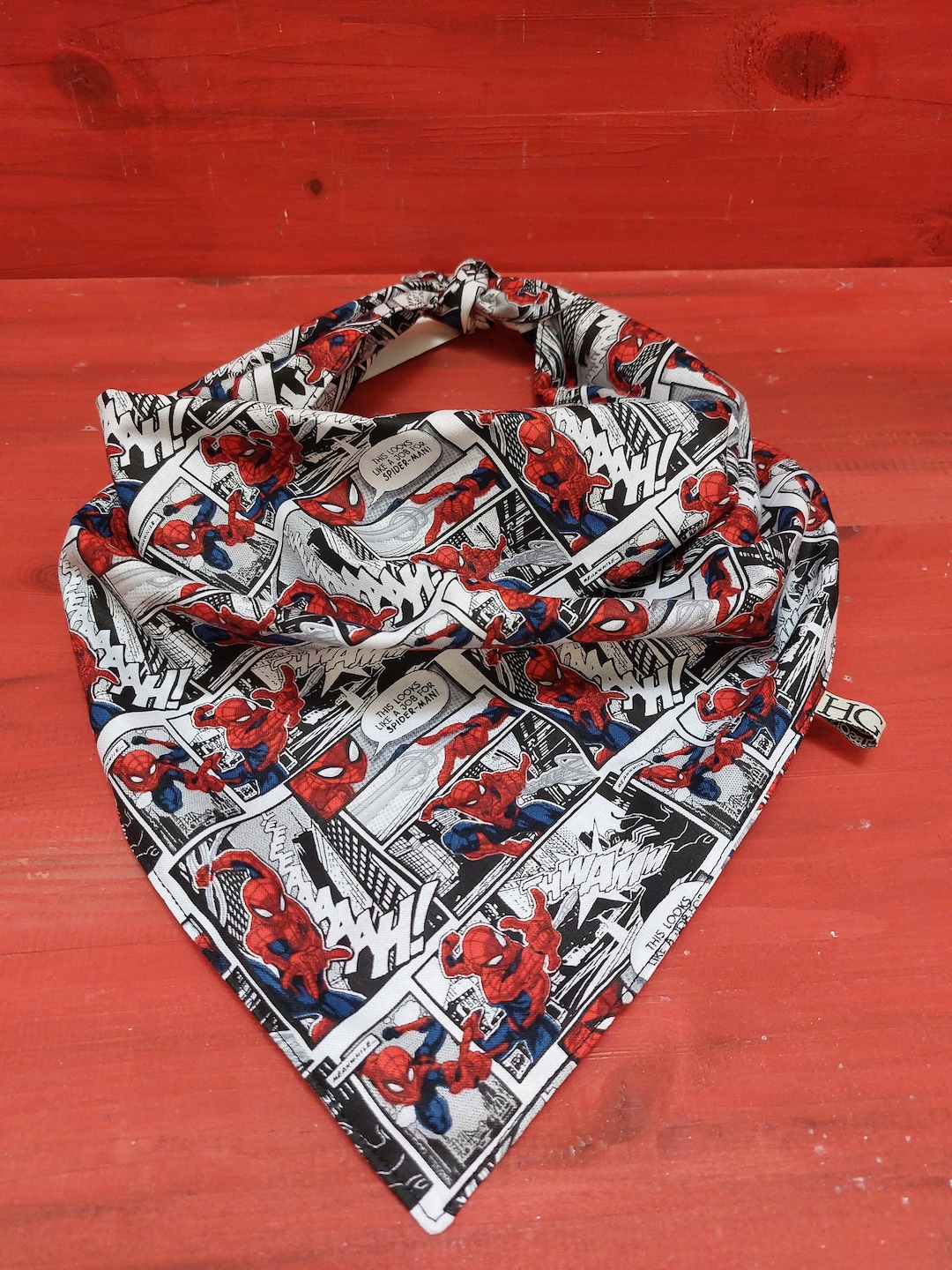 Hand Made Marvel Spiderman Theme Bandana, Hand Made - Etsy