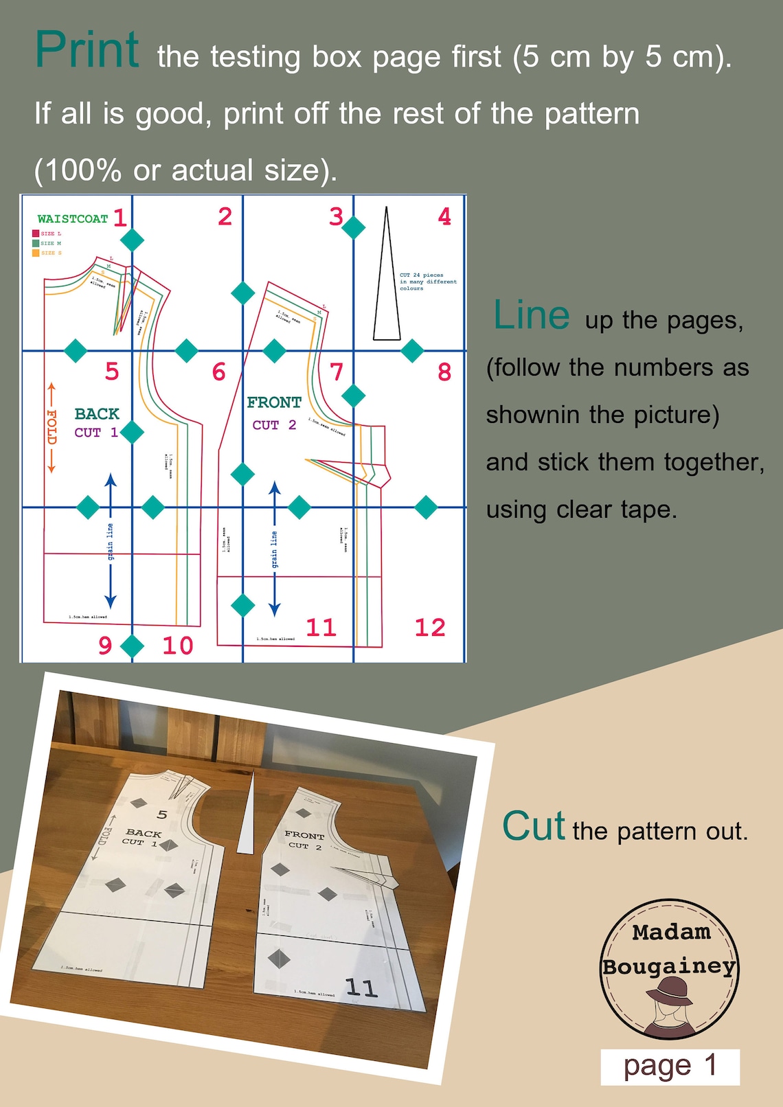 PDF Pattern for Reversible Waistcoat. - Etsy