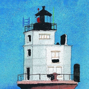 Smith Point Lighthouse, Chesapeake Bay, Virginia. Twilight at Sparkplug ...