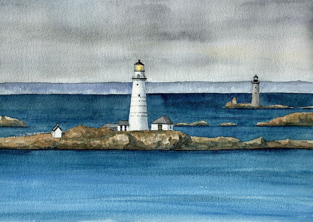 Boston & the Graves Lighthouses, Outer Boston Harbor, Massachusetts ...