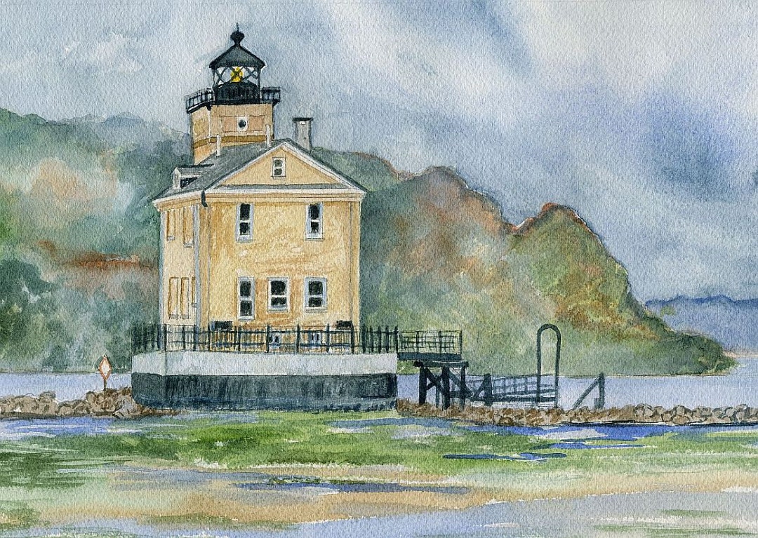 Rondout Creek Lighthouse, Kingston, New York. Summer Landscape With ...