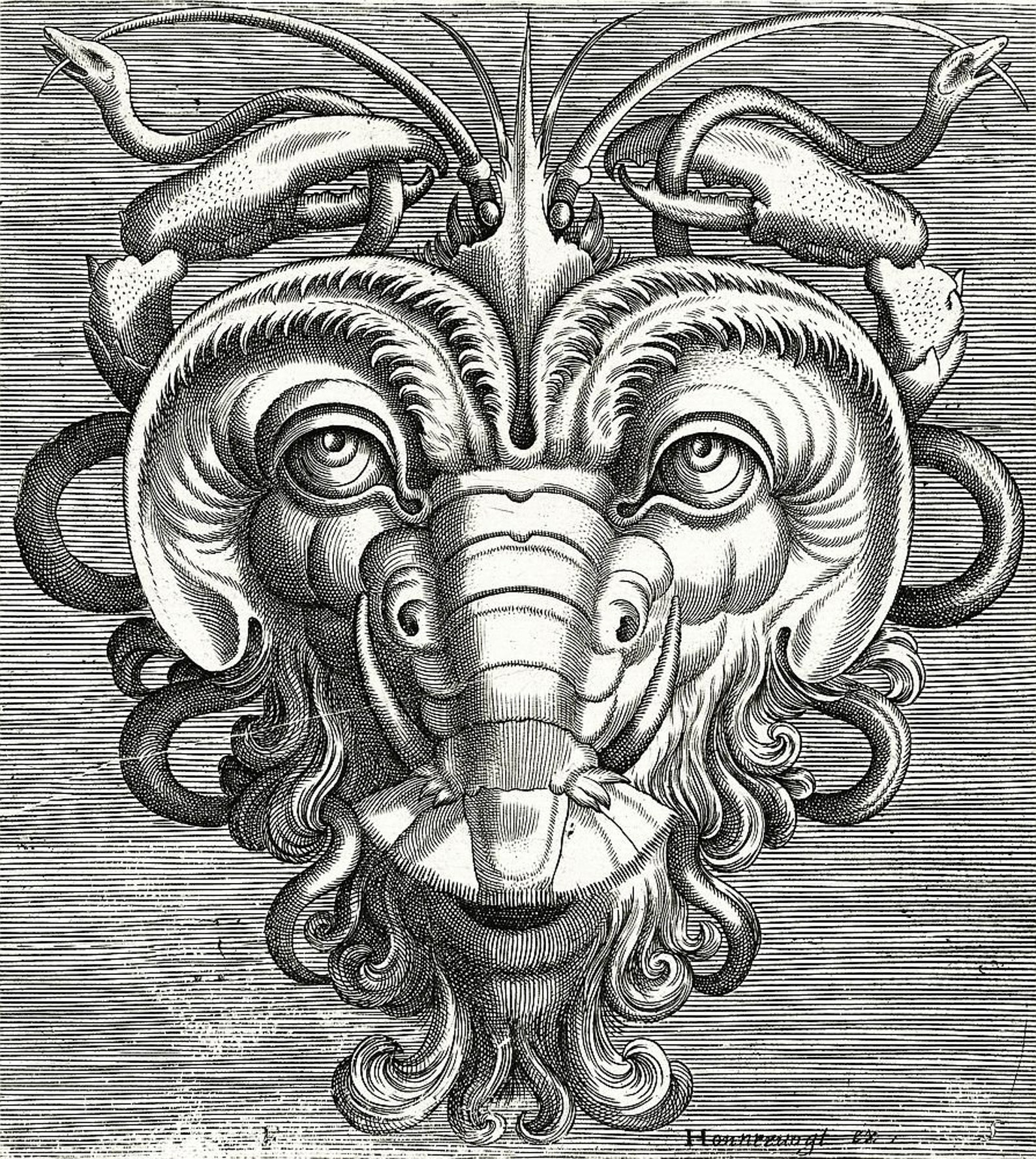 Funny Grotesque Masks Vintage Art Printable Coloring Pages. 6 | Etsy