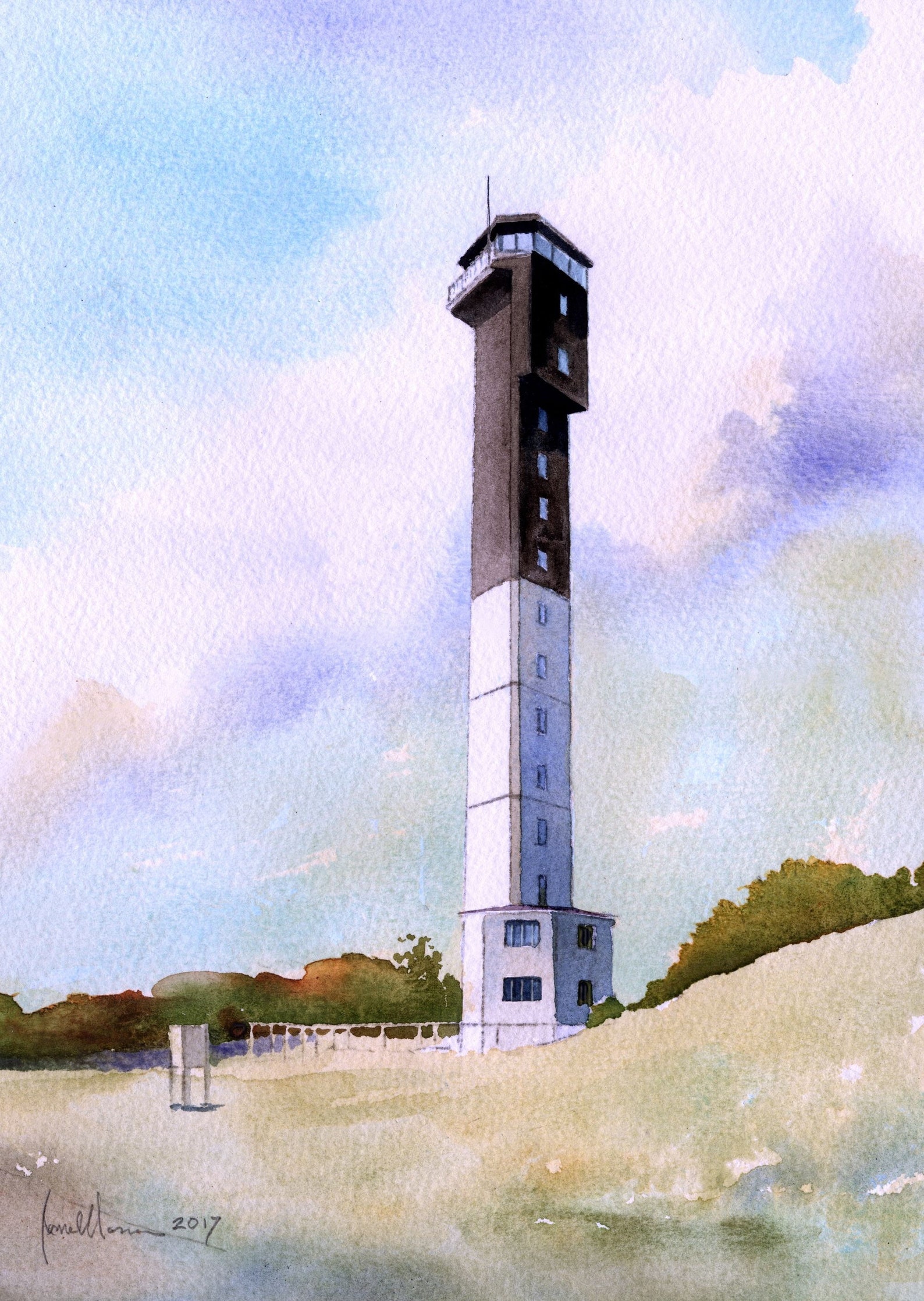 Charleston Lighthouse, Sullivans Island, South Carolina. Portrait View ...