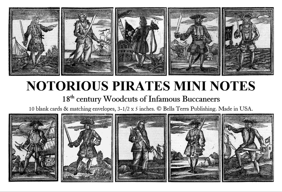Notorious Pirates Mini Notes Collection. Portraits of Ten 18th-cent ...