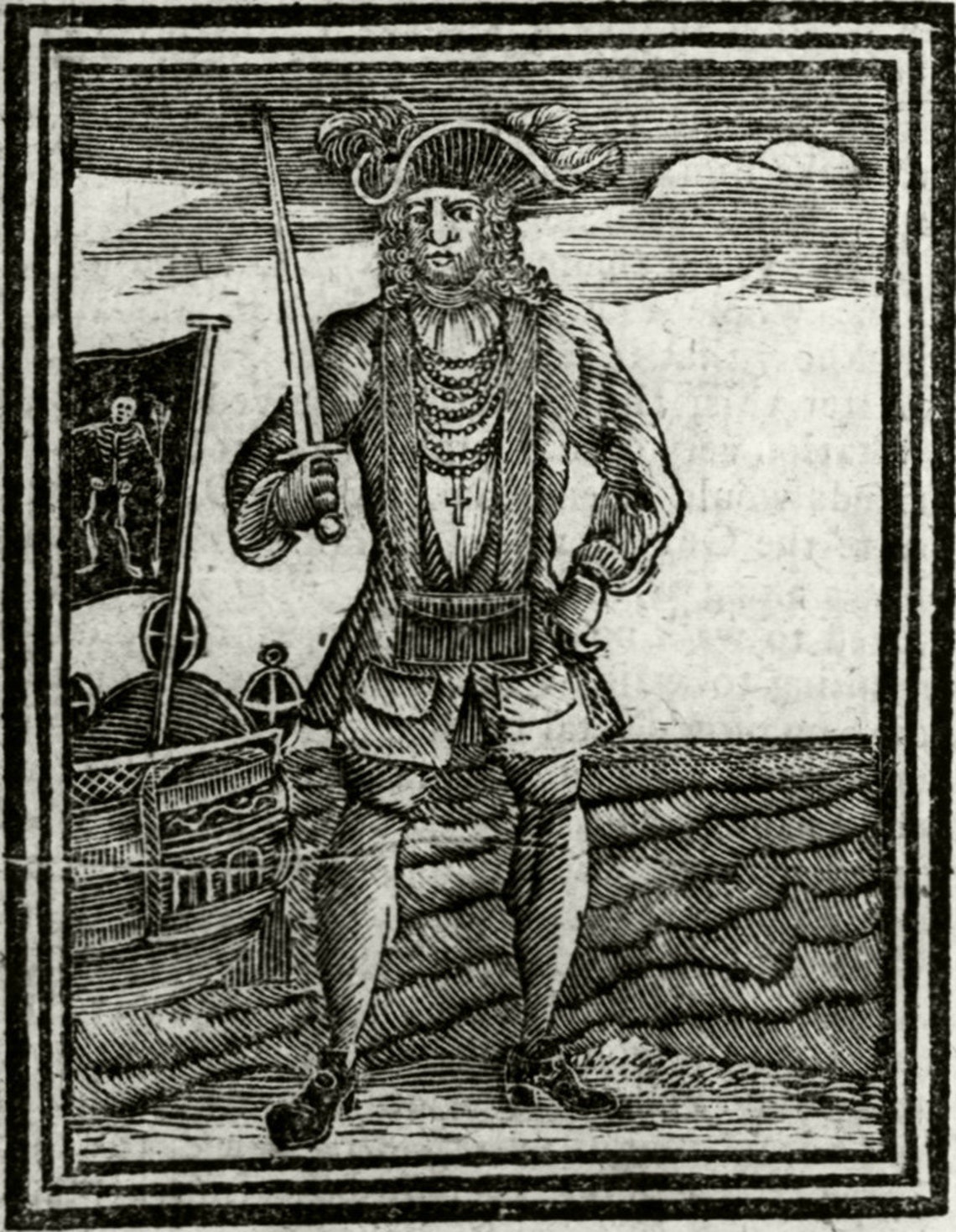 Black Bart Pirate Notecards: Bartholomew Roberts, Jolly Roger Skeleton ...