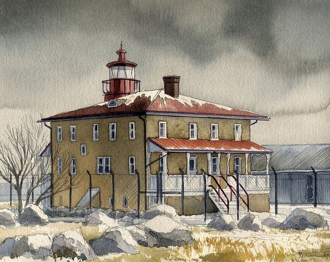 Point Lookout Lighthouse, Maryland. Haunted Civil War House in Snow ...