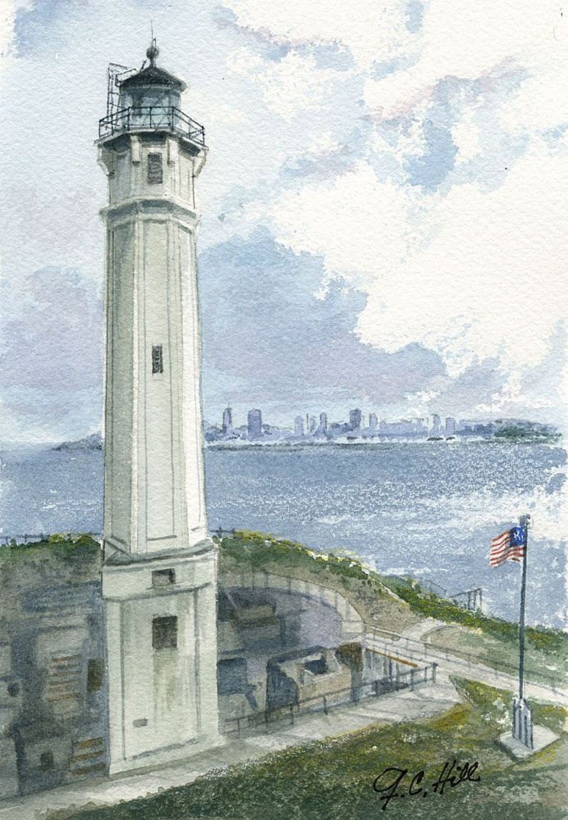 Alcatraz Lighthouse San Francisco Bay CA. Historic Tower - Etsy