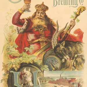 Yuengling Bock Beer 1890 Ad Vintage Poster. Pottsville PA Brewery ...