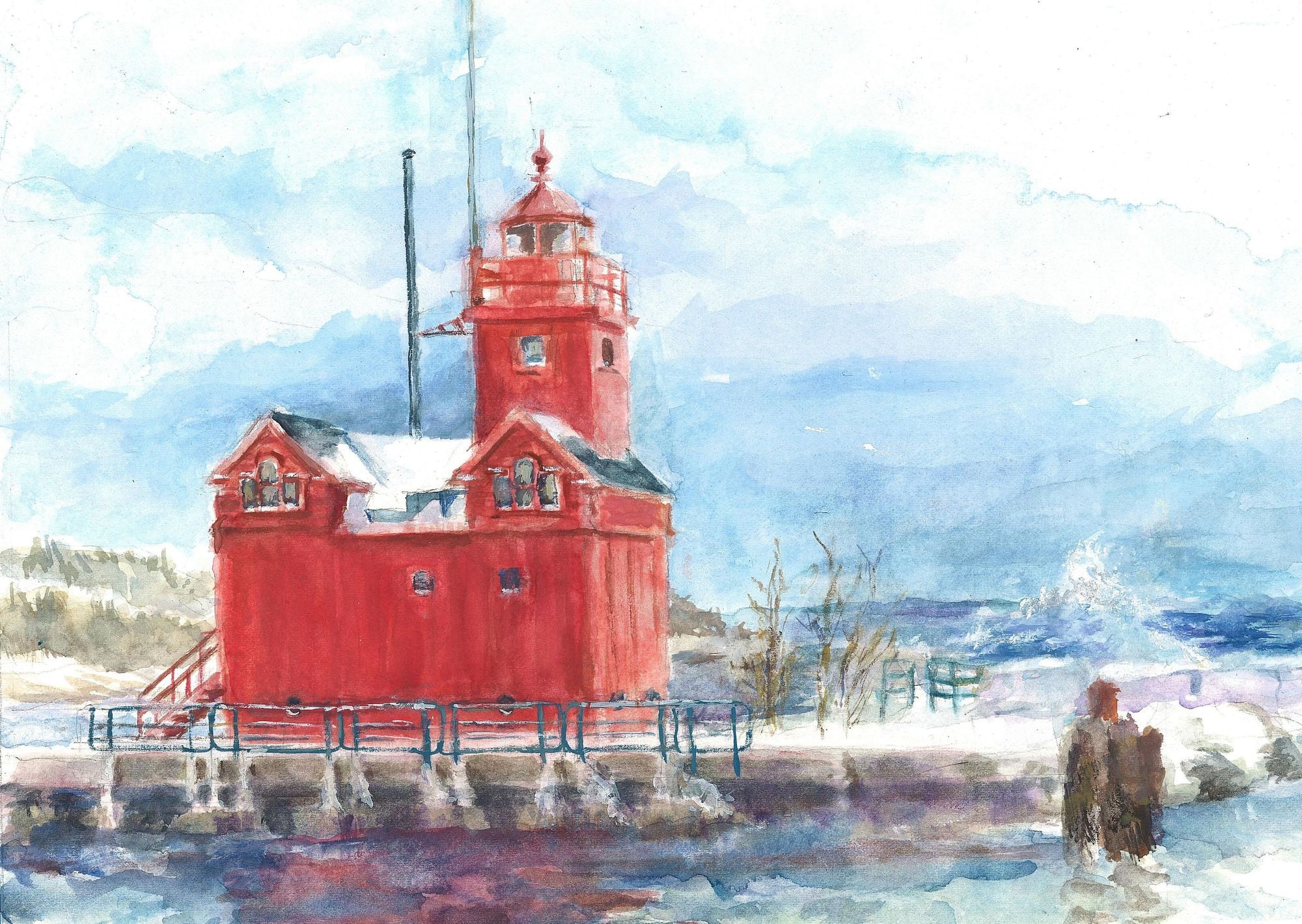 Holland Harbor Lighthouse Michigan. Big Red in | Etsy