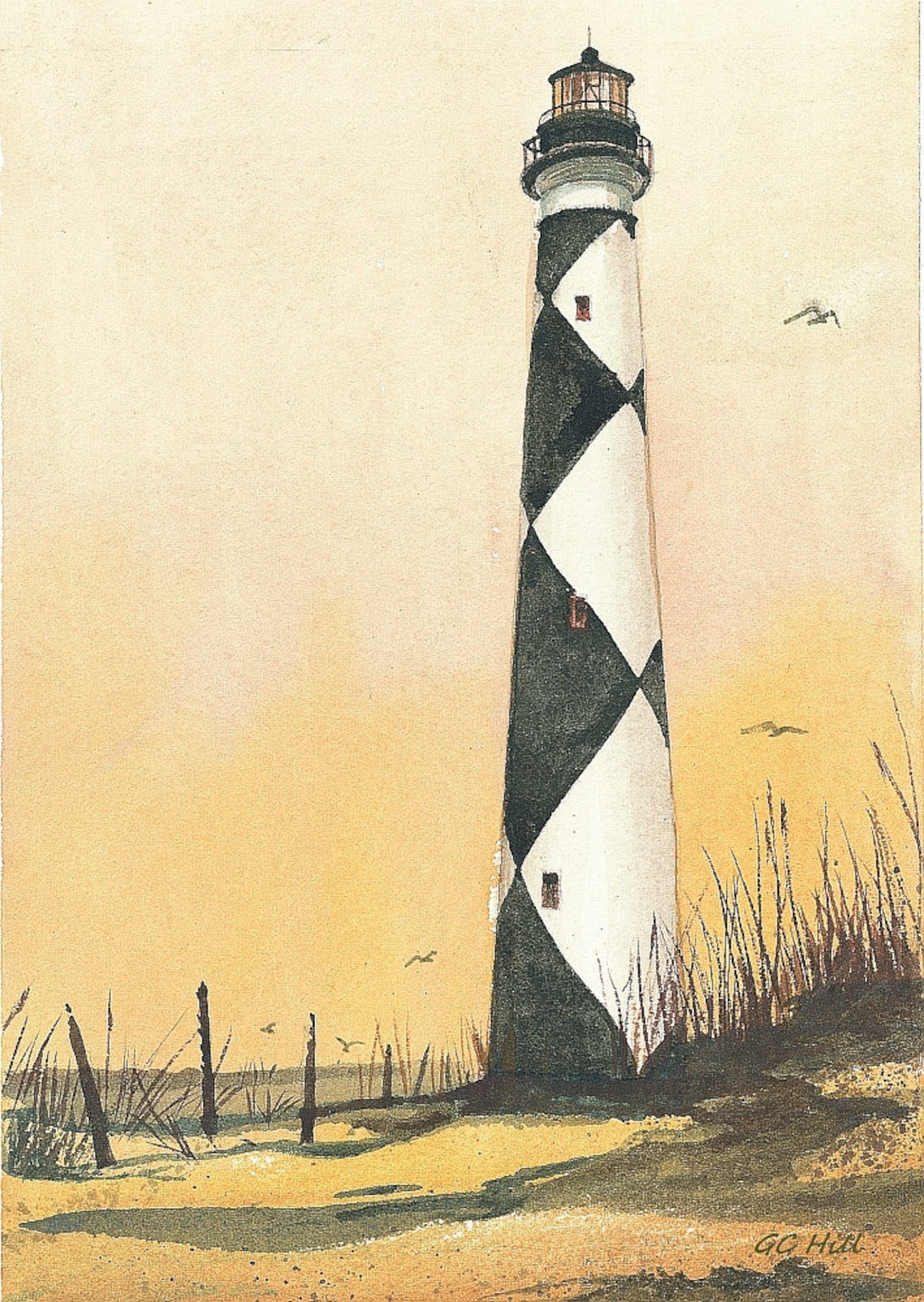 Cape Lookout Lighthouse Golden Sunset Outer Banks NC. Black - Etsy