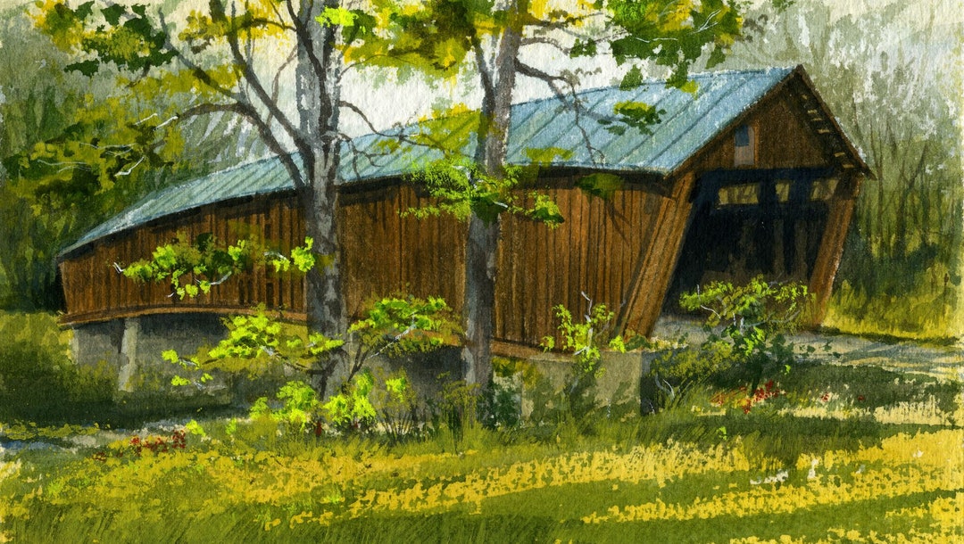 Eakin Mill Covered Bridge, Arbaugh, Vinton County, Ohio. "humpback ...