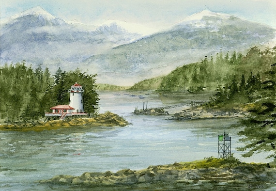Rockwell Lighthouse Sitka Alaska. Dreamy Landscape of Island | Etsy