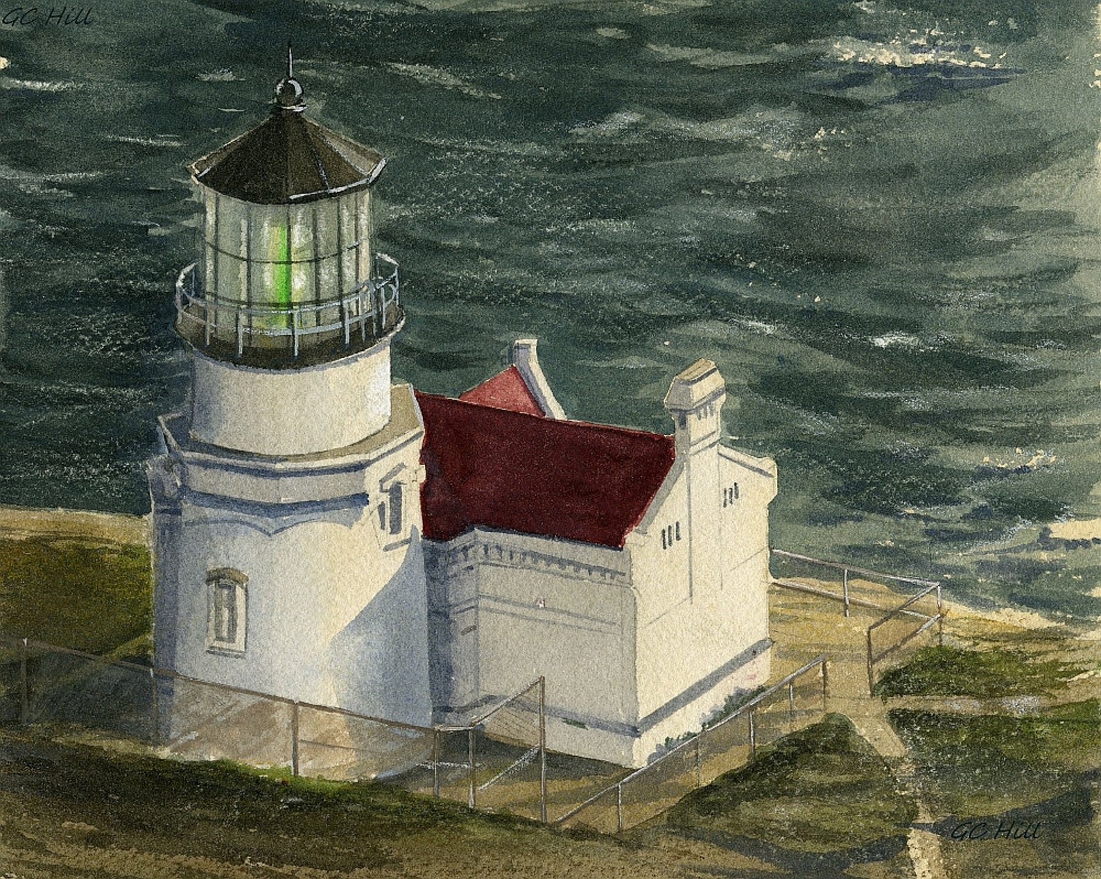 Point Conception Lighthouse Santa Barbara Channel CA. Green - Etsy